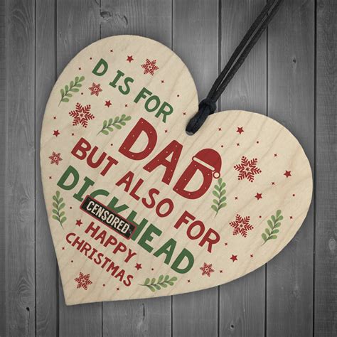 Funny Christmas T For Dad Wooden Heart Novelty Dad T