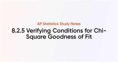 Verifying Conditions For Chi Square Goodness Of Fit 825 Ap