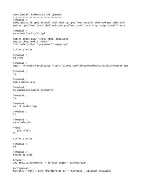 Cara Install Mikhmon Di Stb Openwrt Pdf