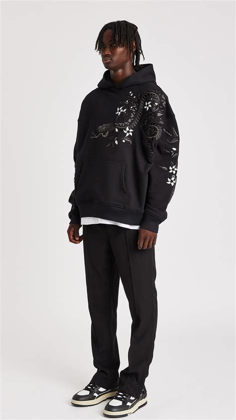 only the blind night python embroidered hoodie