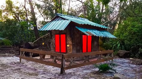 building a warm tiny house from rudimentary wood in winter from beginning to end youtube