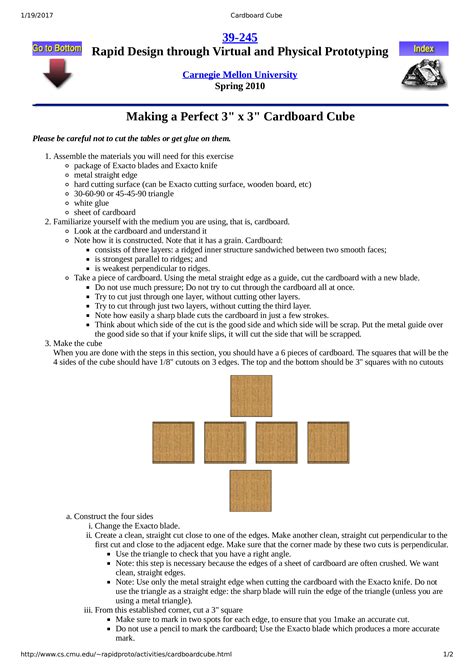 Cardboard Cube Templates At