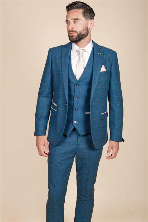 Dion Blue Tweed Check Three Piece Suit Marcdarcy Suits1800x1800 Montague Jeffery