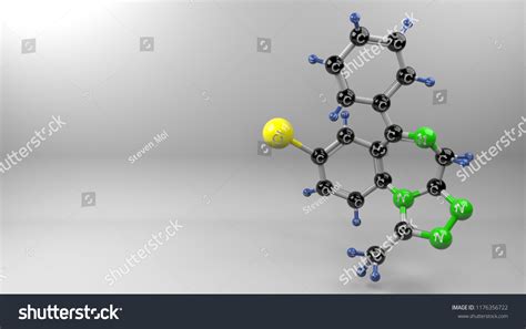 Alprazolam Molecule Illustration Molecular Structure Treatment