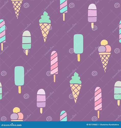 Ice Cream Seamless Pattern Stock Vector Illustration Of Pattern