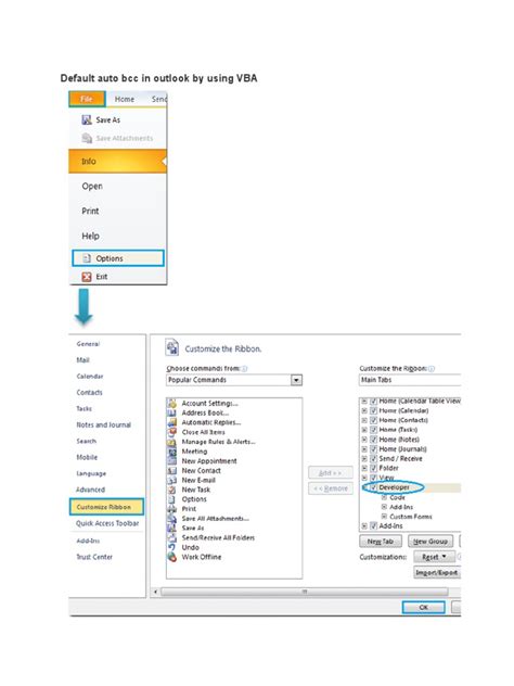 default auto bcc in outlook by using vba pdf visual basic for