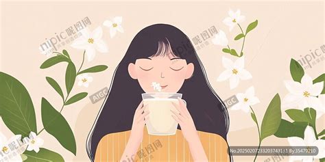 ai创作图茉莉花茶女孩插画 喝奶茶的女生 女孩奶茶人物包装插画 喝奶茶女孩 女生喝奶茶 茶叶女孩插画 喝茶插画 人物奶茶插画 喝奶茶的女孩