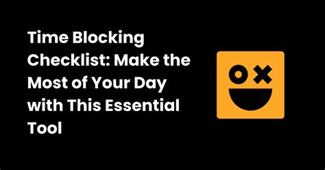 Time Blocking Checklist Checklist Gg
