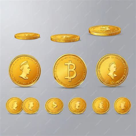 Gold Coin Vector Set White Background Isolated A High Qua Premium Ai