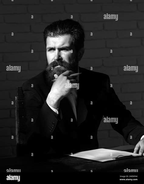 Portrait Of A Teacher Or Professor At Classroom Satisfied Serious