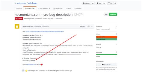 See Bug Description · Issue 24074 · Webcompatweb