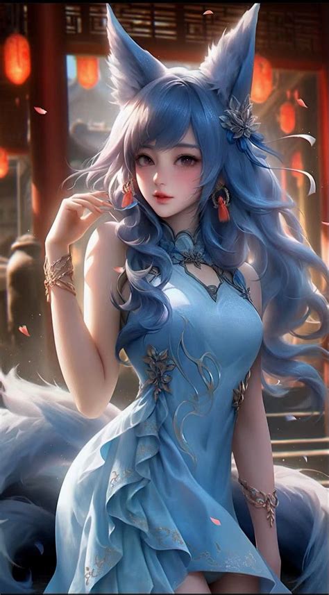 Satrak Adlı Kullanıcının Лисички Кицунэ Кумихо Неко Panosundaki Pin Portre çizimi Kızlar