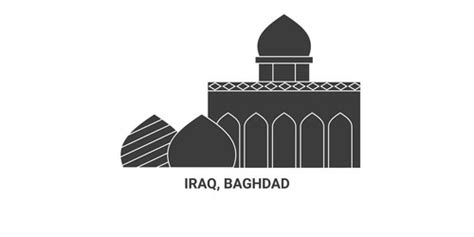 Iraq Baghdad Haydarkhana Mosque Travel Landmark Vector Image