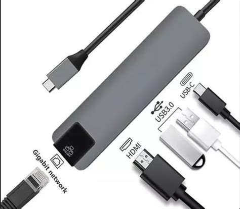 Hub tipo c HDMI Ethernet usb 3 0 Tipo c de carga 5 en 1 Shopec Suministros de computación