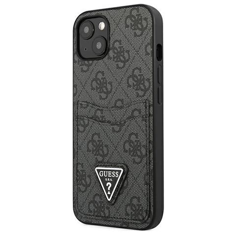 Калъф Guess за iPhone 13 6.1" черен / черен твърд калъф 4G Triangle ...