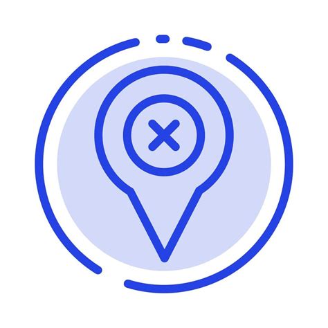 Add Pin Location Map Blue Dotted Line Line Icon Vector Art At