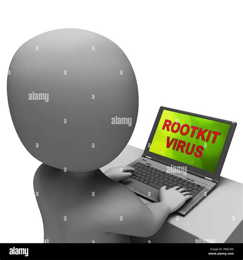 Rootkit Virus Cyber Criminal Spyware 3d Rendering Shows Criminal Hacking To Stop Spyware Threat