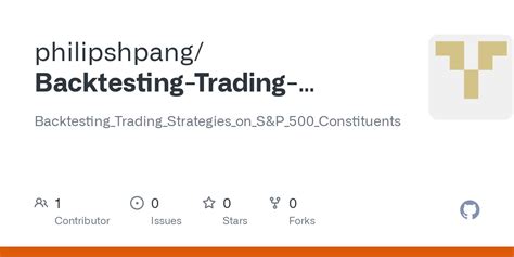 Github Philipshpang Backtesting Trading Strategies On Sp Constituents Backtesting Trading