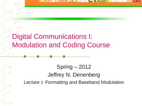Ppt Digital Communications I Modulation And Coding Course Dokumen Tips