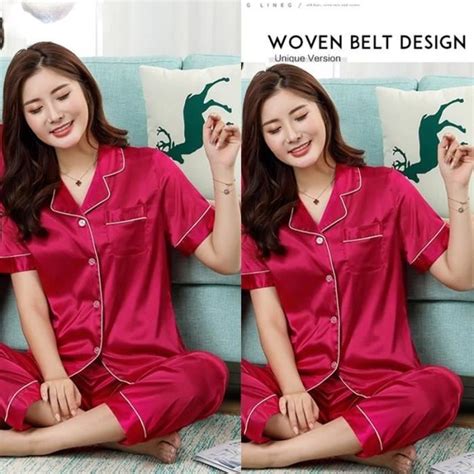 Pyjama femme long Nouveau Couple Longues et Courtes Boutonnée Pyjama