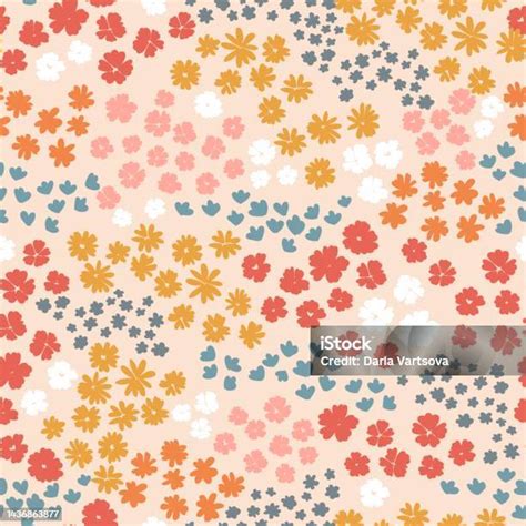 피는 한여름 초원 매끄러운 패턴입니다 패션 배경 화면 인쇄를 위한 꽃 배경 0명에 대한 스톡 벡터 아트 및 기타 이미지 0명 개화기 귀여운 Istock
