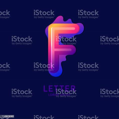 라틴어 알파벳의 문자 F입니다 밝고 현대적인 스타일의 문자를 표시 합니다 개념에 대한 스톡 벡터 아트 및 기타 이미지 개념