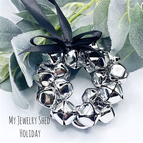 Jingle Bell Mini Wreath Ornament Jingle Bell Napkin Ring Silver Bells