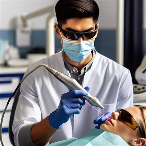 Skilled Dentist Performs Laser Oral Lesion Removal Ai Art Generator