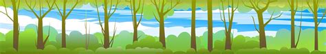 숲 풍경 키가 크고 가지가 있는 트렁크가 있는 조밀한 야생 나무 파노라마 여름 녹색 풍경 플랫 디자인 만화 스타일 벡터 개념에 대한 스톡 벡터 아트 및 기타 이미지 Istock