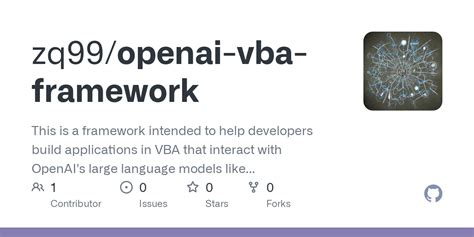 GitHub Zq99 Openai Vba Framework This Is A Framework Intended To