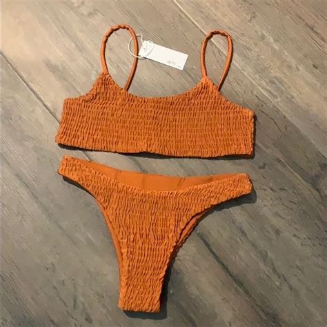 W T I Design Swim Orange Bakini Poshmark
