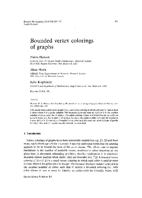 Pdf Bounded Vertex Colorings Of Graphs