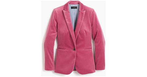 Jcrew Petite Parke Blazer In Velvet In Pink Lyst