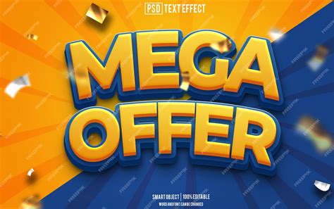 Premium Psd Mega Offer Text Effect Font Editable Typography 3d Text