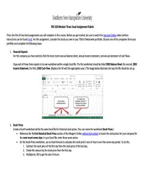 Fin 320 Module Four Excel Assignment Fill Online Printable Fillable