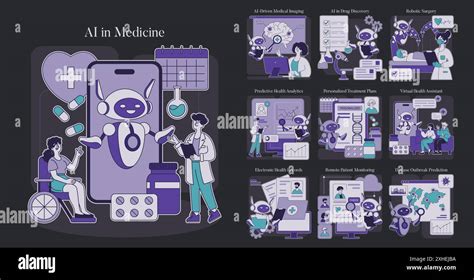 Ai In Medicine Set Advances In Healthcare Technology With Ai Applications In Diagnostics
