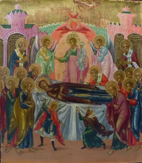 Icono Dormición De La Madre De Dios Madera Siglo Xix Catawiki
