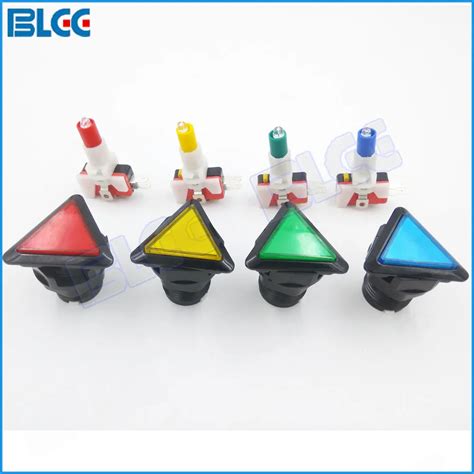 10 pcs 39mm illuminated triangle arcade button switch led momentary