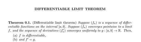Real Analysis Why Is This Differential Limit Theorem Showing Uniform