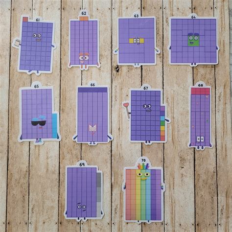 Numberblocks 61 70 Stickers Etsy Australia