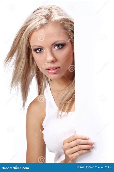 Sexy Girl Holding A Blank Board Royalty Free Stock Images Image