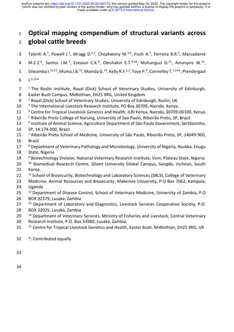 Optical Mapping Compendium Of Structural Variants Across Global Cattle Breeds