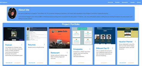 Github Billstephens2022portfolio Projects This Is An Older Version Of My Portfolio Page