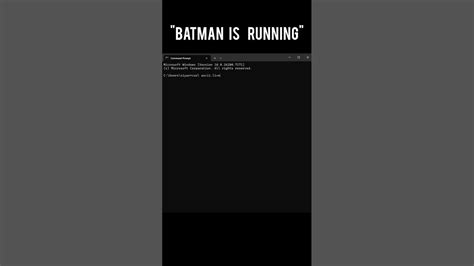Batman Is Running 😯 Short Ytshorts Coding Python Cmd Batman Youtube