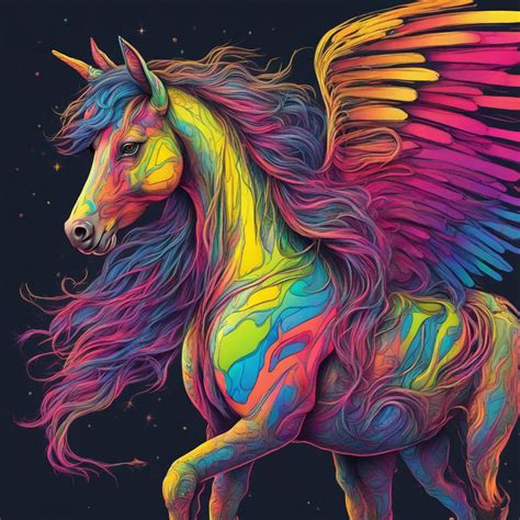 Multi Coloured Neon Pegasus By Sorchak On Deviantart