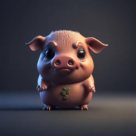 Premium AI Image A Cartoon D Pig With A Pink Face And A Black Nose On A Clean Background