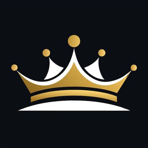 золотая корона с белой границей и черным фоном Премиум Ai сгенерированный вектор