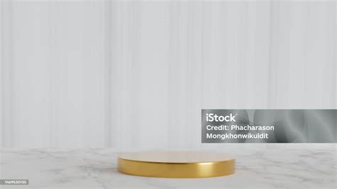 실린더 골드 무대 배경 받침대 연단 제품 디스플레이 제품 흰색 배경 3d Copy 공간 표시 0명에 대한 스톡 사진 및 기타 이미지 Istock