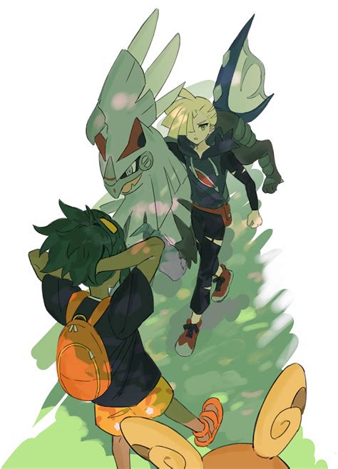Gladion Hau Alolan Raichu And Silvally Pokemon And 1 More Drawn By