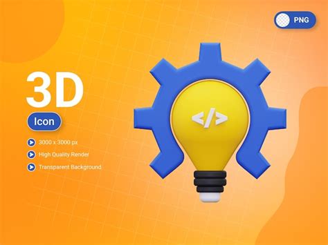 Premium Psd 3d Development Idea Icon